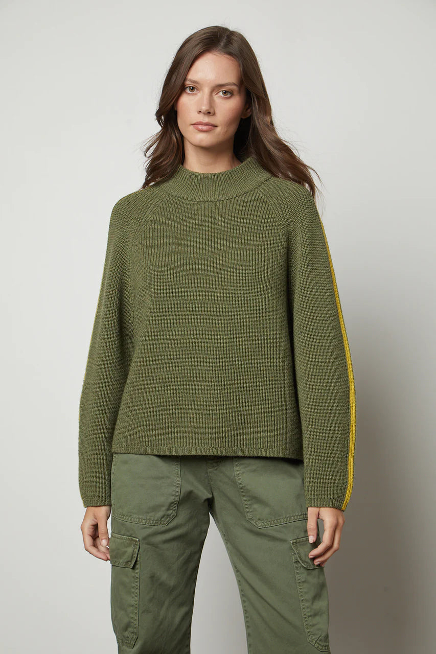 Teagan Mock Neck Sweater in Elm & Sunflower – Threads Boutique