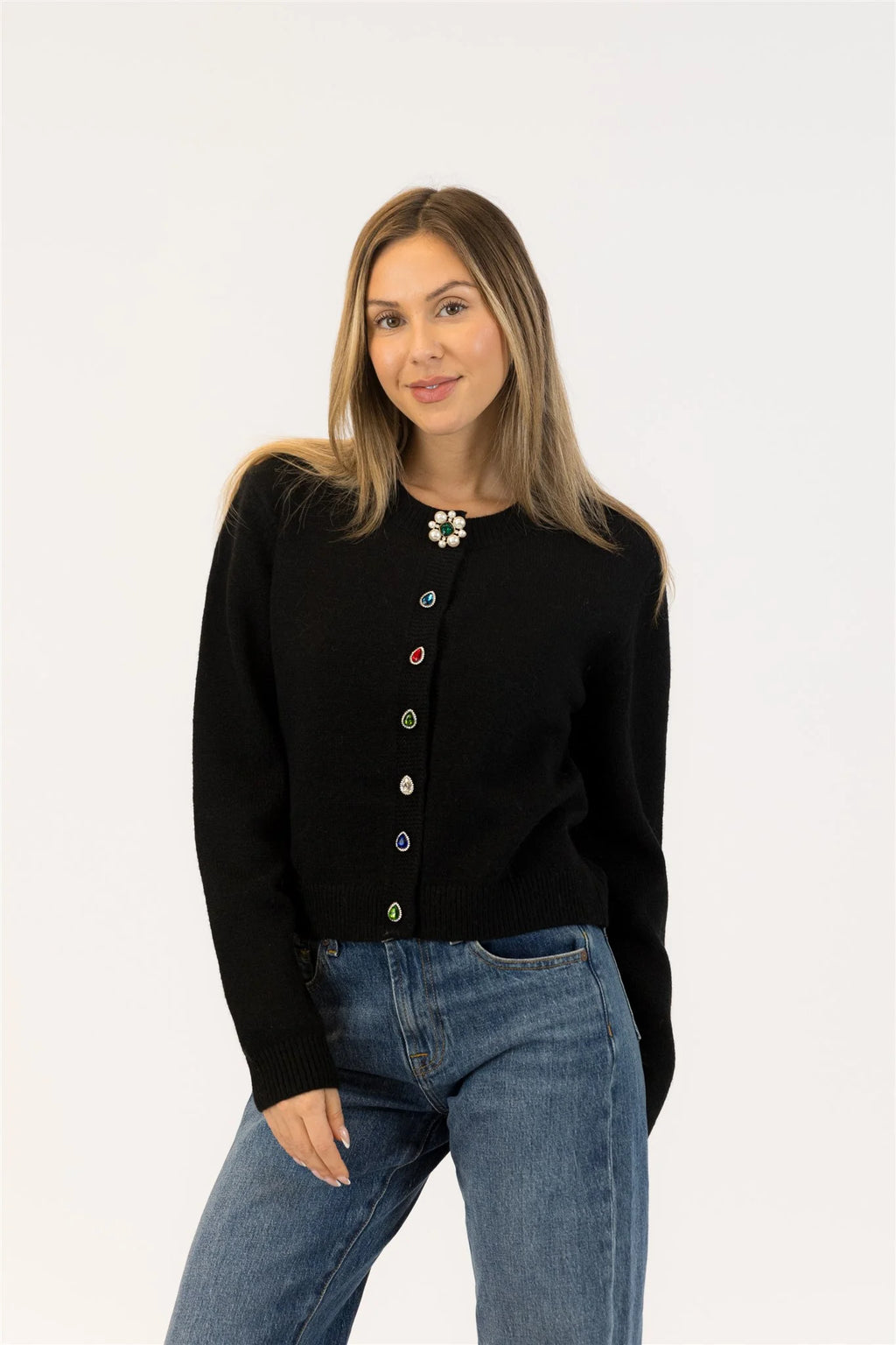 Jude Crystal Cardigan in Black – Threads Boutique